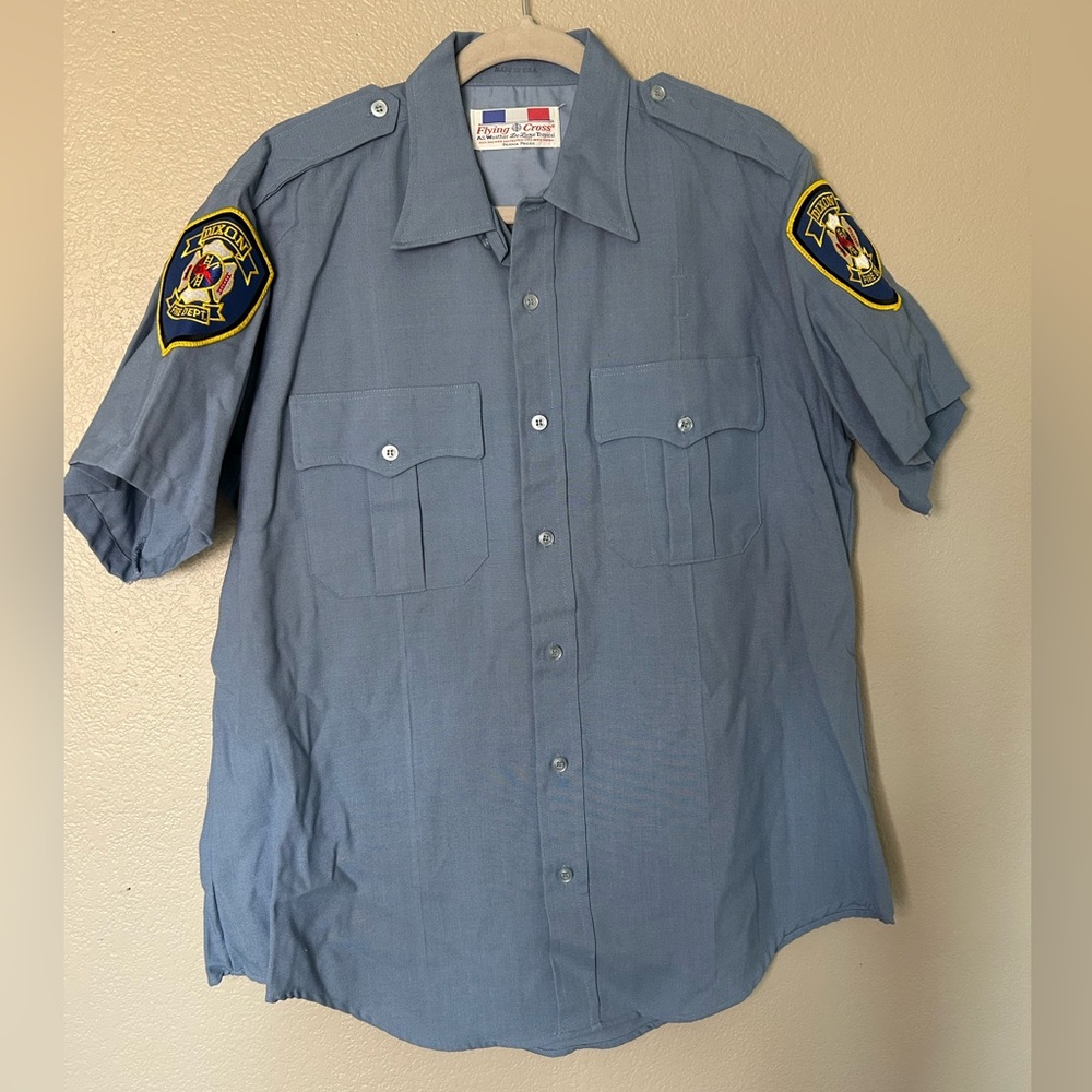 Fire Department Uniform Button Down Shirt Fireman Hal… - Gem